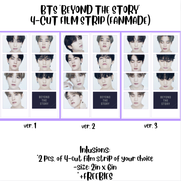 BTS Beyond The Story Book 4-Cut Film Strip 3-Cut | Fanmade | 2 pcs | RM ...