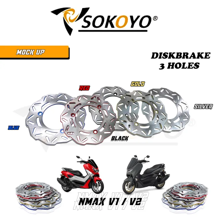 1 PC Yamaha Nmax v1 v2 v2.1 and Front Lighten Disc Brake 230mm 3 Holes ...