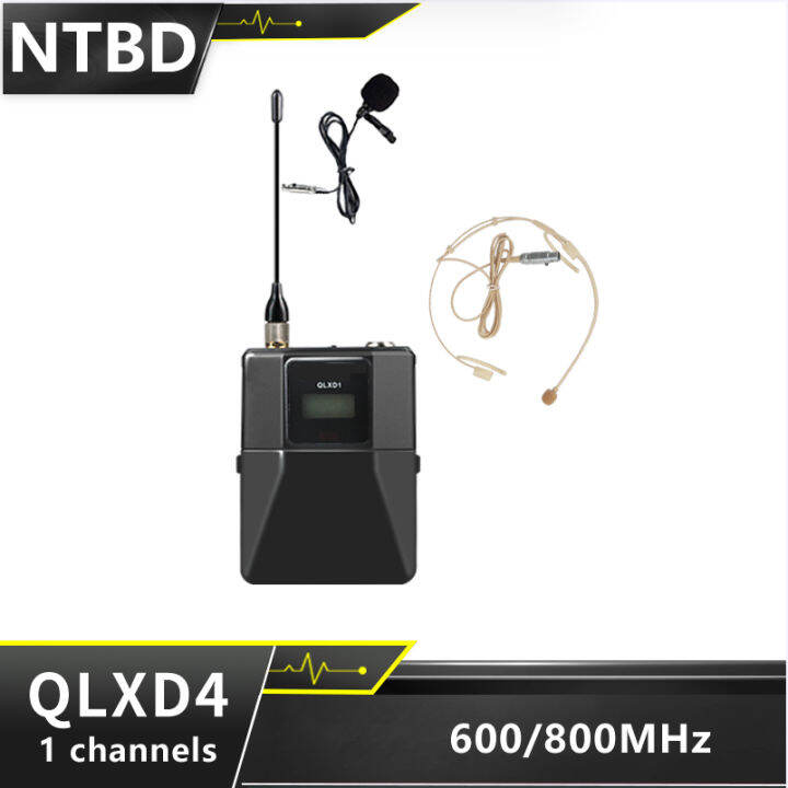 NTBD QLXD4 640-664MHz Single Handheld Wireless Microphone Headset Lavalier Microphone with ...