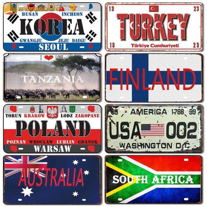 30x15cm Vintage Metal Tin Plate Rectangle Retro License Plates Zinc ...