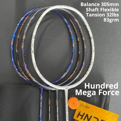 RAKET BADMINTON HUNDRED MEGA FORCE - HEAD HEAVY - SMASH POWER - 32 LBS ...