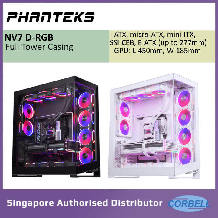 Phanteks NV Series NV7 Full Tower Casing Tempered glass windows DRGB ...