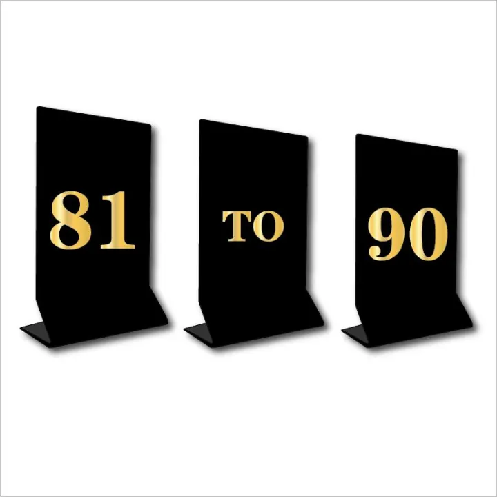 TABLE TOP NUMBERS / ORDER NUMBERS 81 TO 90 BLACK ACRYLIC SIGN BOARD ...