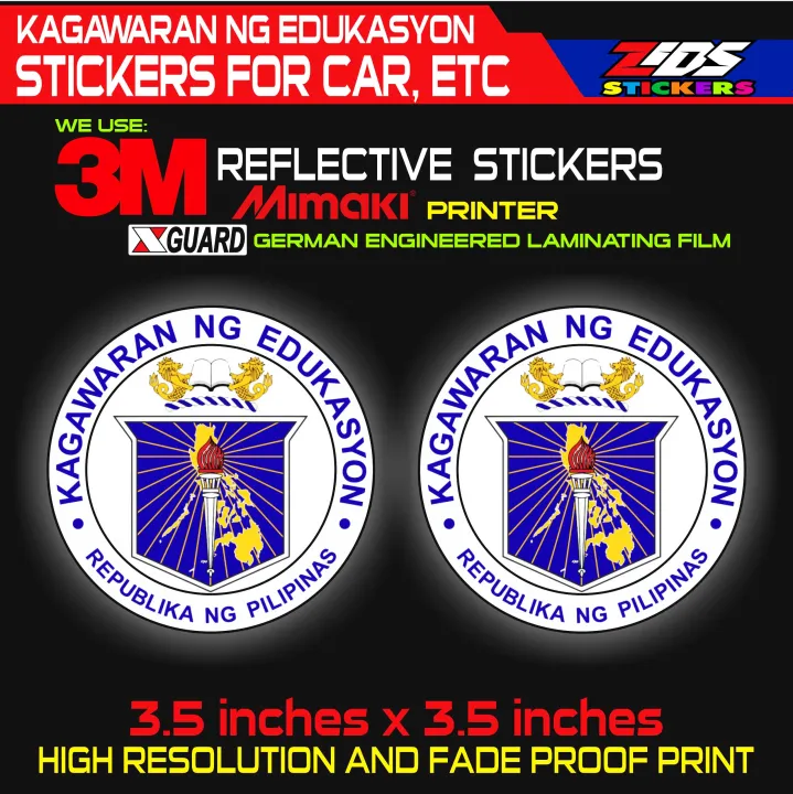 department of education dep ed logo 3M reflective printed laminated ...