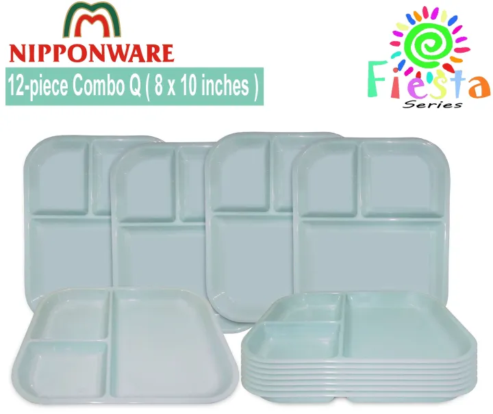Nipponware Fiesta 12-piece 10-inches Rectangular Divided Plate (Ice ...
