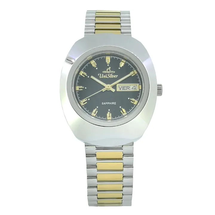 UniSilver TIME KANDAI SUI Men's Small Analog Sapphire Black/Two-Tone ...