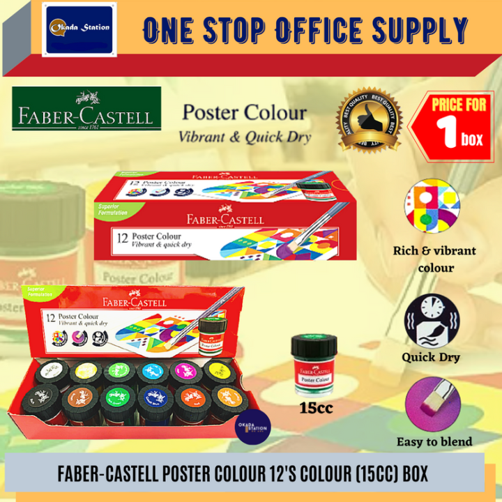 Faber Castell Poster Colour (12's) 15cc / 12 Colour / Warna Poster ...