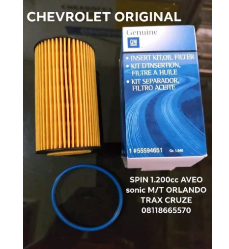Filter Oli Oil CHEVROLET TRAX ORLANDO CRUZE SPIN 12 1200cc Aveo Sonic ...