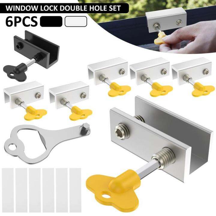 4 Set Window Lock Aluminium Alloy Window Stopper Child-Proof Mini ...
