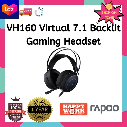 Headset Rapoo VH160 Virtual 7.1 Backlit Gaming Headset | Lazada PH