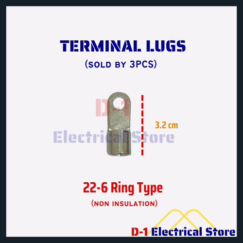 Terminal Lugs sizes 22, 38 (non insulated) - pack by 3 PCS | Lazada PH