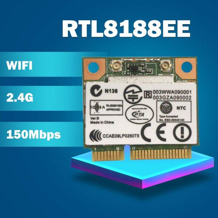RealTek Wireless Wlan WIFI การ์ด PCIe ขนาดฮาล์ฟมินิ RTL8188EE RTL8188 ...