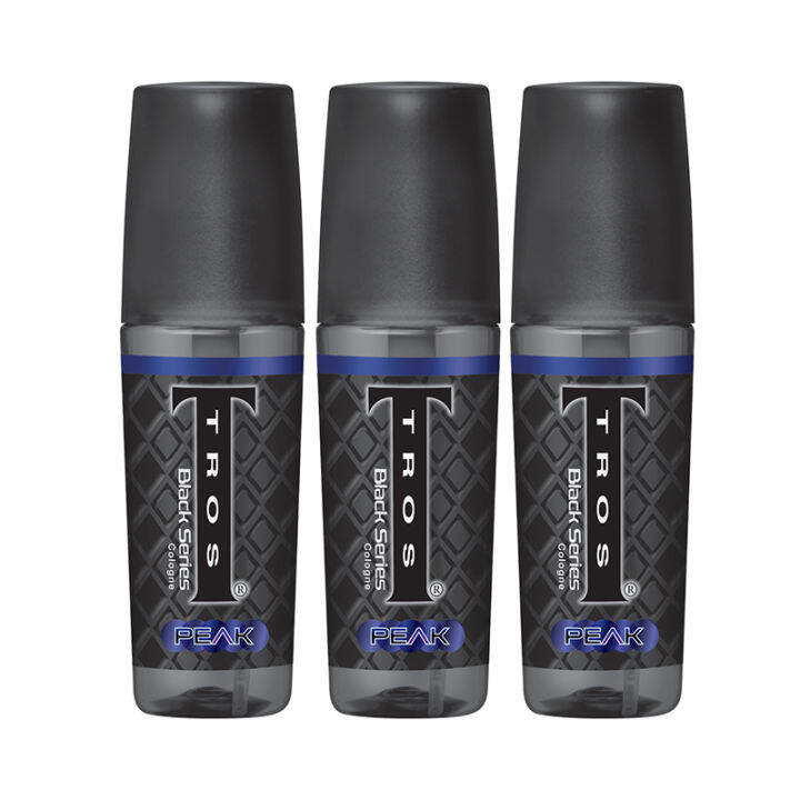 Tros Black Series Peak Cologne 50 ml x 3 Bottles.ทรอส แบล็คซีรีส์ โคโลญ ...