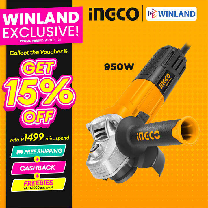 INGCO by Winland AG8528 950W 11000 rpm Angle Grinder 5" ING-PT | Lazada PH