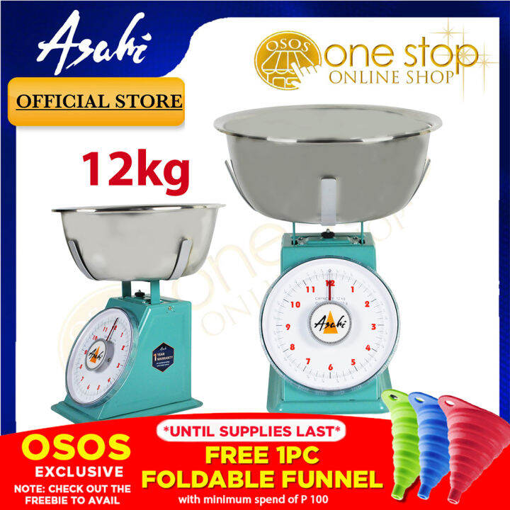 Asahi Original Spring Dial Weighing Scale 12kg Aluminum Pan PS-120 ...