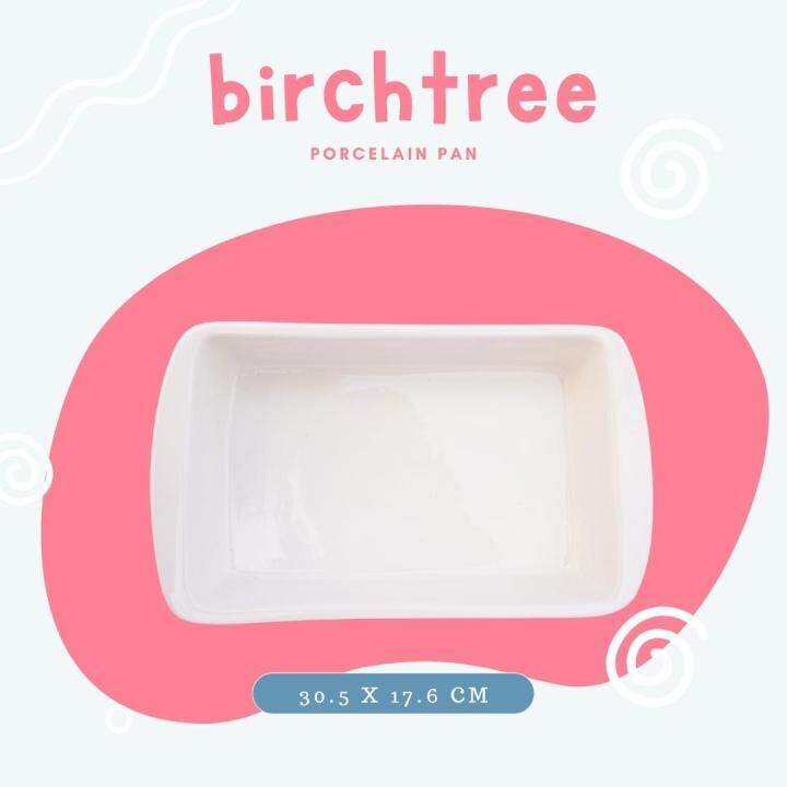 BIRCHTREE Porcelain Pan | Lasagna Ceramic Pan | Piring Saji Keramik ...