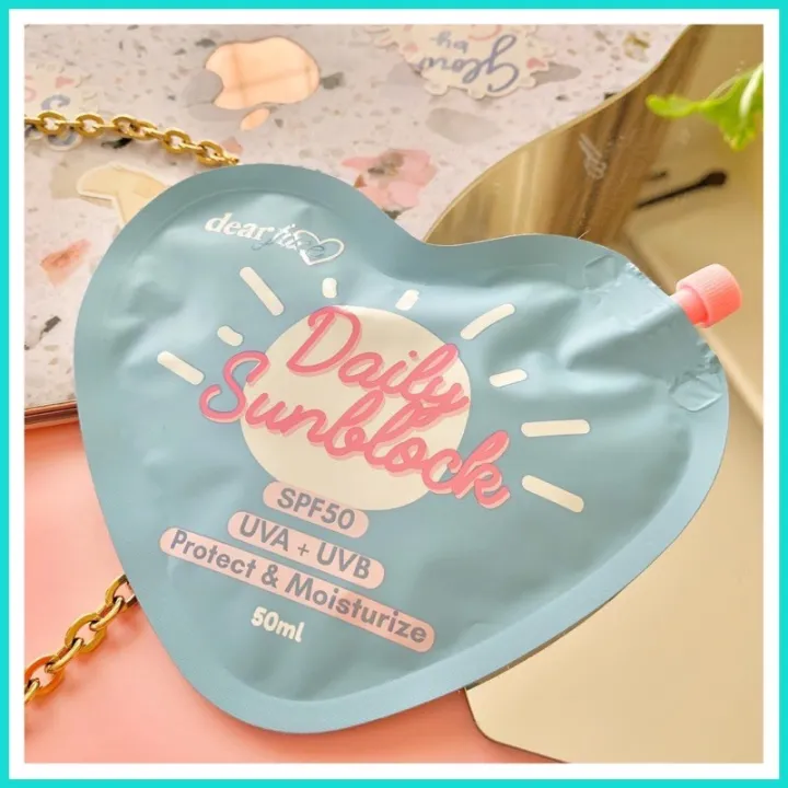 (IN STOCK)🔥🔥DEAR FACE SUNBLOCK SPF50 with Free Soap | Lazada PH