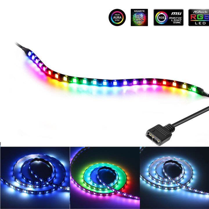 Rainbow ARGB WS2812B Addressable Digital Led Strip Light 3Pin 5V for PC ...
