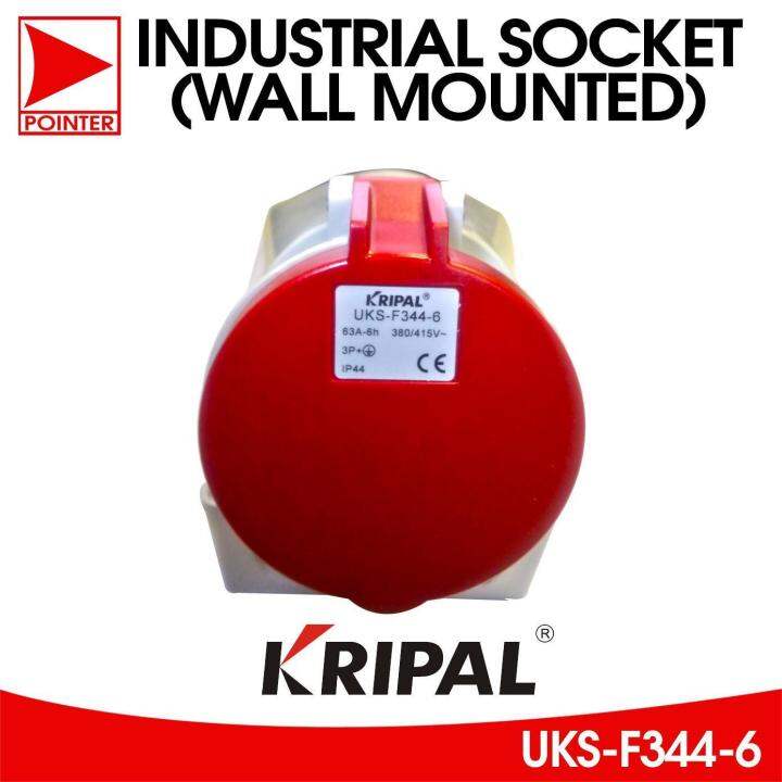 Kripal Industrial Socket IP44, 415V 63A/ 3P+E / Red Color | Lazada PH