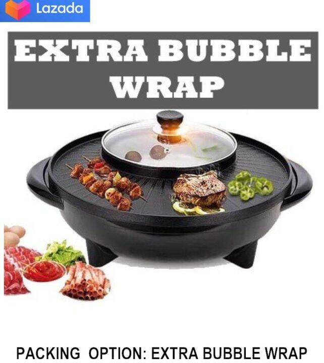 Premium Round 2 In 1 BBQ Grill Pan Teppanyaki Pot Steamboat Roast Fry ...