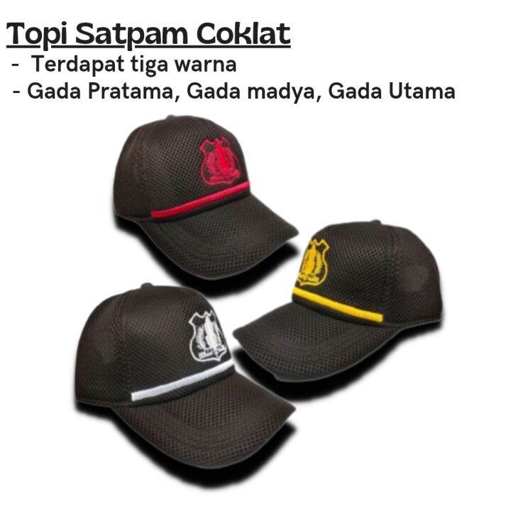 topi pet logo security satpam pdl pdh keamanan jaring mess terbaru ...