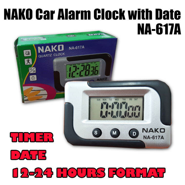 Nako Digital Automobile/ Car Alarm Clock With Date NA-617A (Free ...