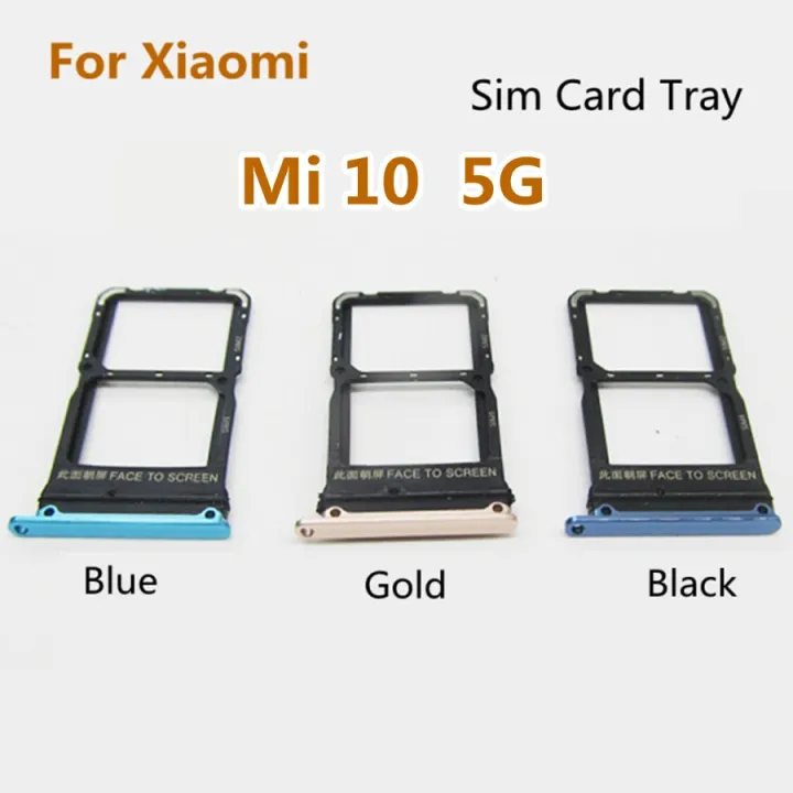 For Mi 10 SIM Card Tray + Micro SD Card Tray Holder Slot Adapter Socket ...