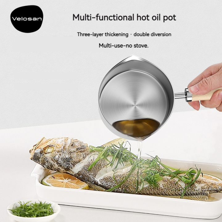Velosan®German Brand Hot Oil Special Pot, 250ml 304 Stainless Steel Oil ...