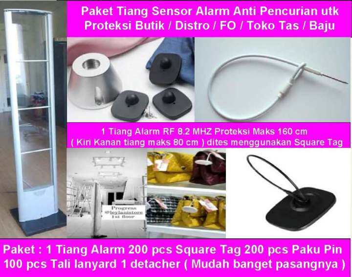 Paket Tiang Sensor Alarm Toko EAS RF anti maling utk Proteksi Butik ...