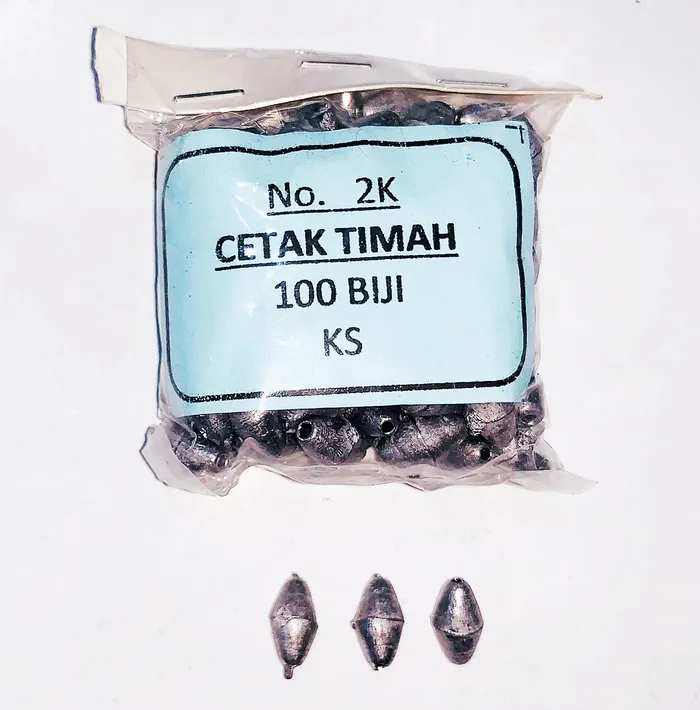 10 Biji 2GRAM 2K- Timah Timbel Pemberat Mancing MLINJO 2K 2 GRAM ---isi ...