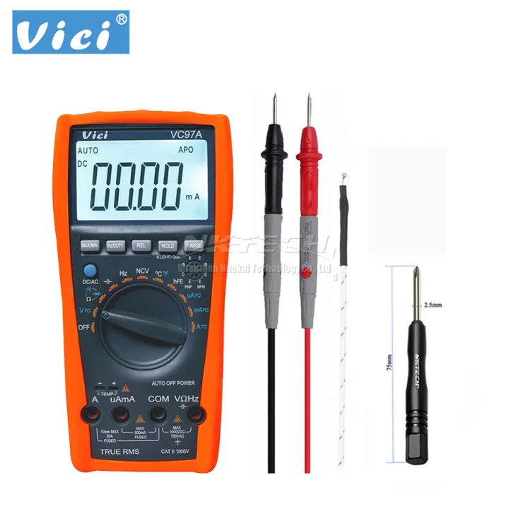 VICI Digital Multimeter VC97A 3 34 Voltmeter Ammeter Temperature AC DC Volt Amp OHM Capacitance ...