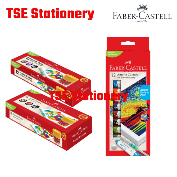 Faber - Castell Poster Color Acrylic Color 12 Colours / 18 Colours ...