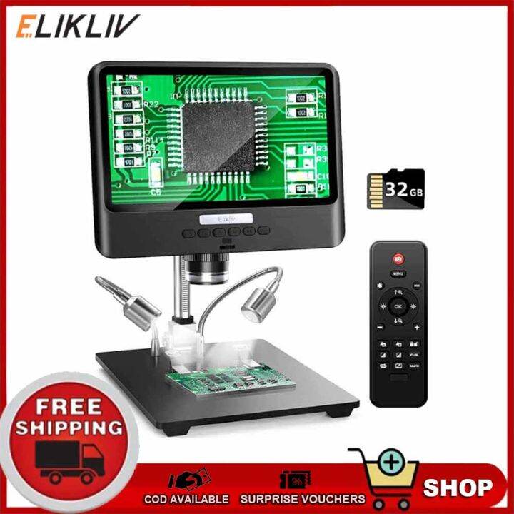 Elikliv EDM10 8.5 Inch Digital Microscope 50X-1300X Magnification ...