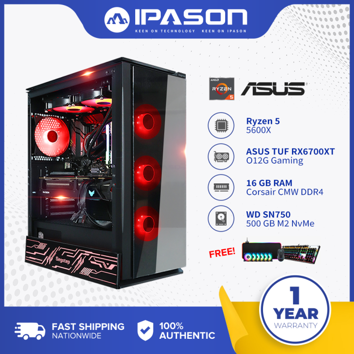 Passing Gaming PC Ryzen 5 5600X Nvidia Geforce RTX 3060 Redon RX6700XT ...