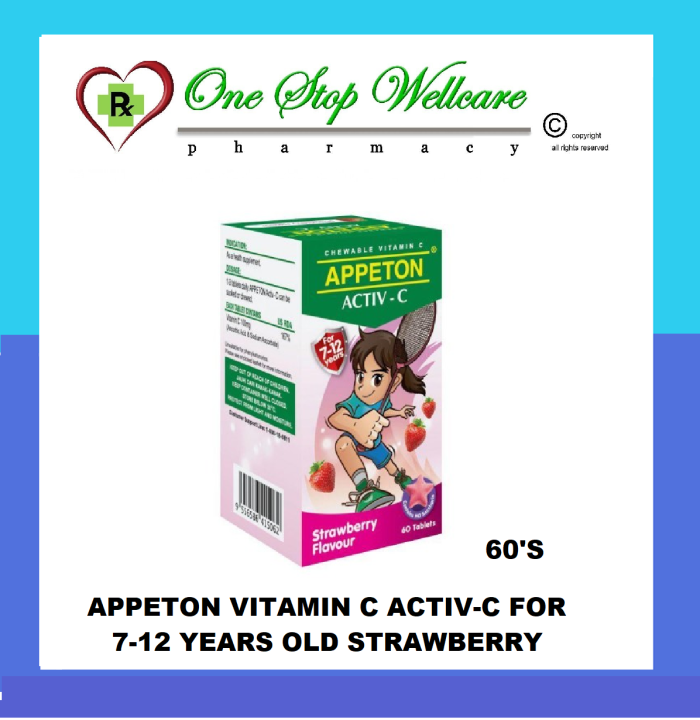 APPETON ACTIV-C 100MG TABLET 60'S (S) 7-12 YEARS OLD (EXP: 10/2024 ...