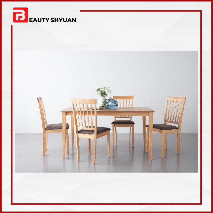 CARMEN Natural Wood Dining Table 4 Seater Dining Table 6 Seater Dining ...