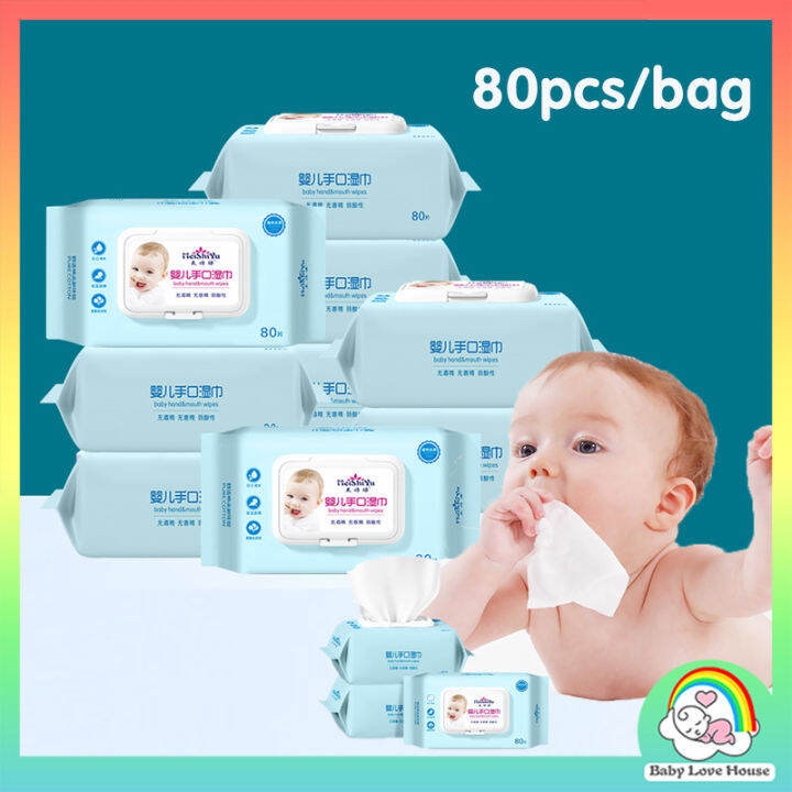 Ready Stock Baby Wet Wipes (80pcs per pack) - (Non Alcohol) wet tissue ...