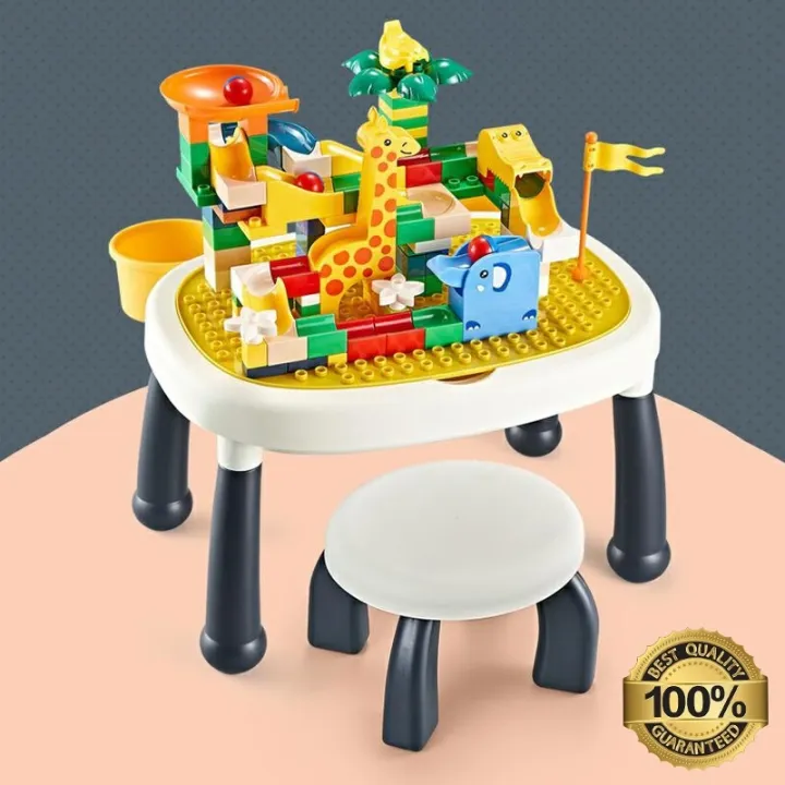 Building Blocks Table and Chair Set with Lego Blocks Table Build ...