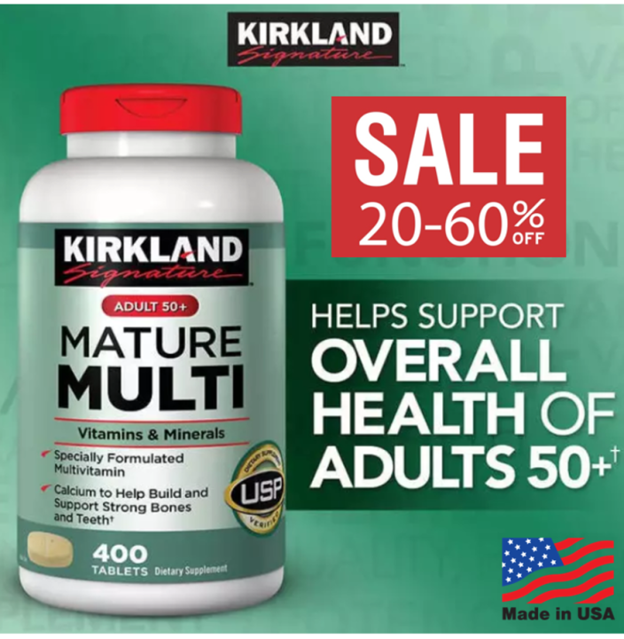 Adult 50+ Kirkland Signature Mature Multi Vitamins & Minerals, 400 ...