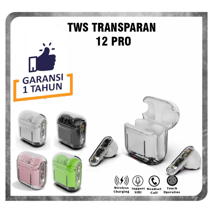 K2 Headset Bluetooth Earphone Transparan TWS 12 PRO Wireless In Pods ...