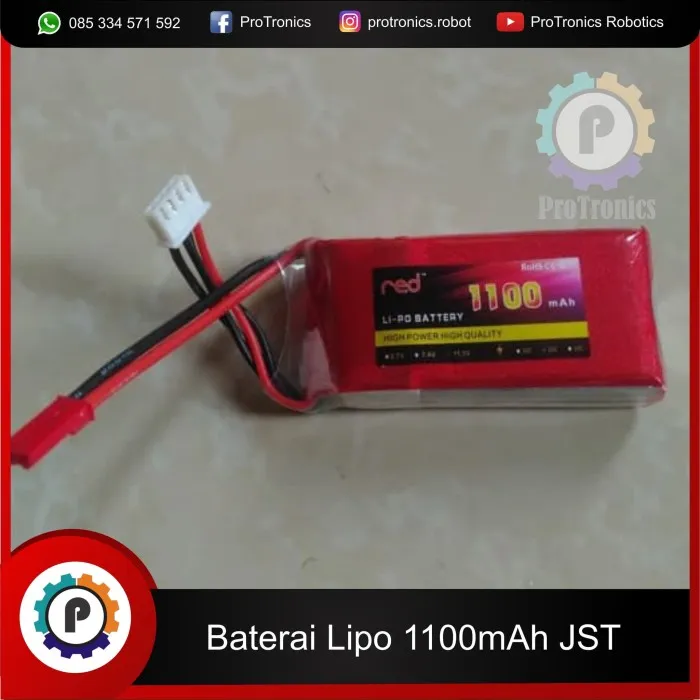 Baterai Lipo 1100 mAh 11.1V 3S 25C JST | Lazada Indonesia