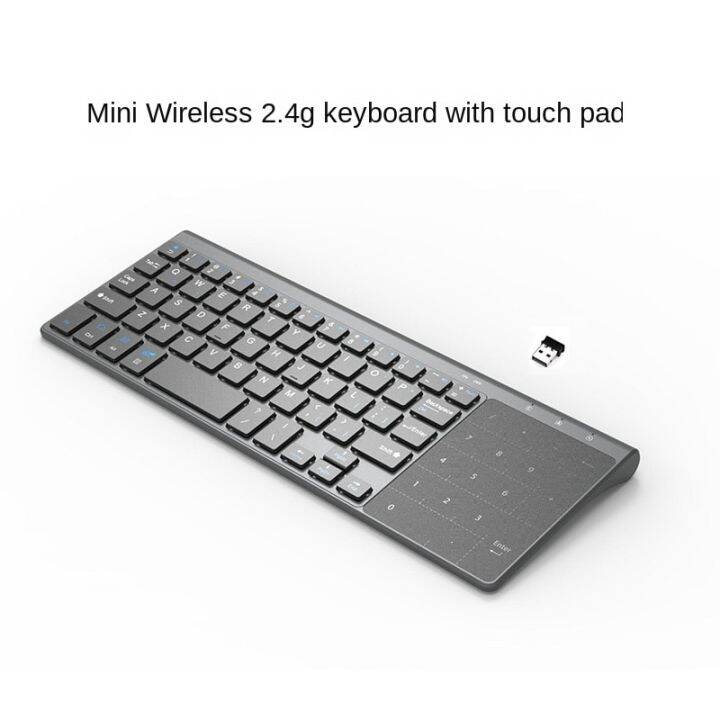 2.4G Wireless Keyboard with Number Touchpad Mouse Thin Numeric Keypad ...