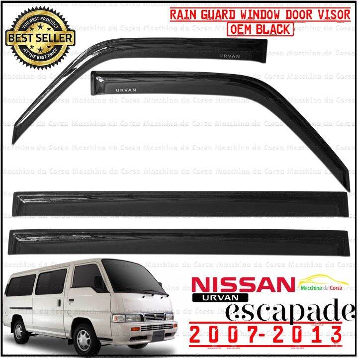 Nissan Urvan ESCAPADE 2007-2013 OEM Type Rain Guard Window Visor (Black ...
