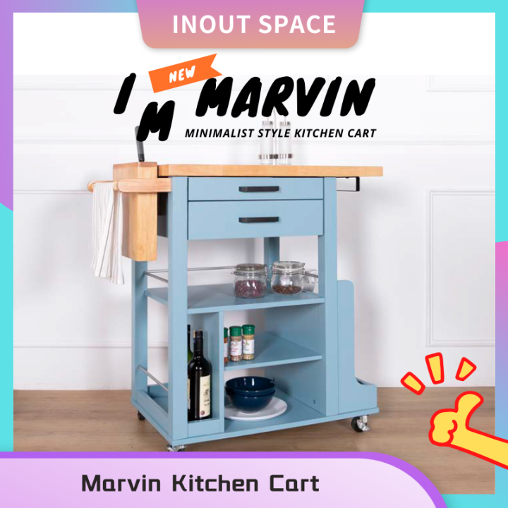 【𝑹𝑬𝑨𝑫𝒀 𝑺𝑻𝑶𝑪𝑲】MARVIN Kitchen Cart / Kitchen Trolley / Kitchen Island ...