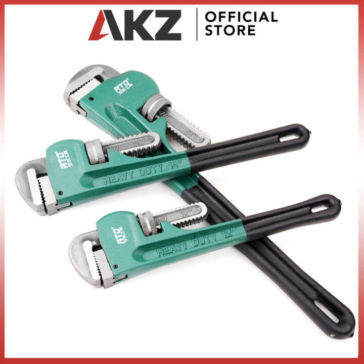 AKZ Heavy Duty Pipes Wrench Straight Adjustable Plumber Pipe Wrench Water Pump Plier Plumbing ...