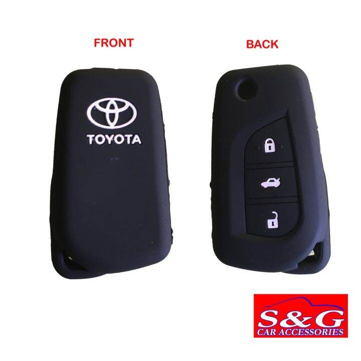 ♭Silicon Car Key Remote Flipkey Cover for Toyota Fortuner, Hilux, Altis ...
