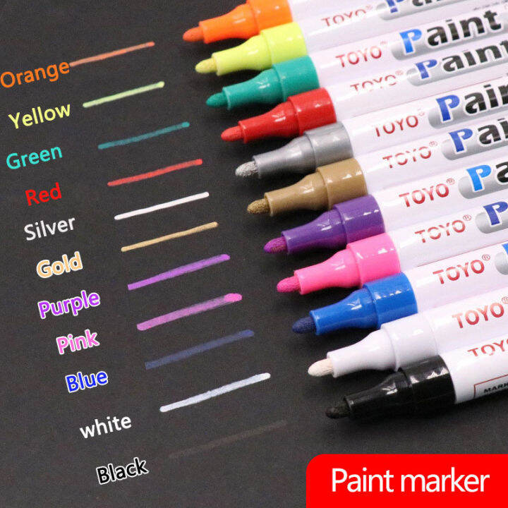 TOYO 3 PCS/LOT Permanent markers Oily based tires pen Drawing supplies ...