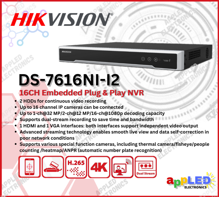 Hikvision DS-7616NI-I2 16-ch 1U 4K NVR | Lazada PH