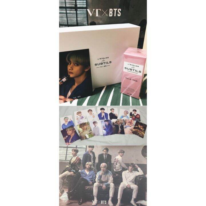 BTS Perfume VT x BTS L'Aier Des Subtils Perfume 50ml, Photo card 15pcs ...