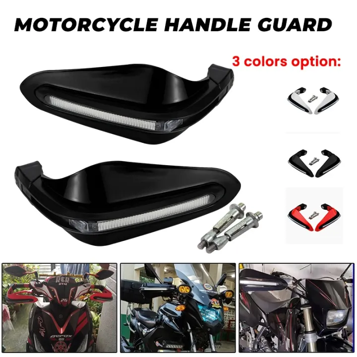 Universal Motorcycle Handguard LED Light Crash Guard ATV Handlebar Hand ...